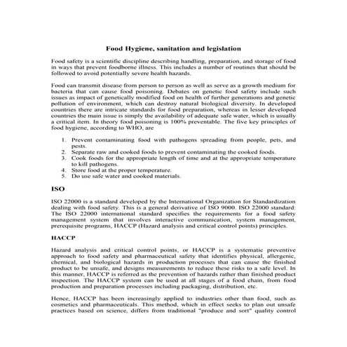 Food Hygiene Doc