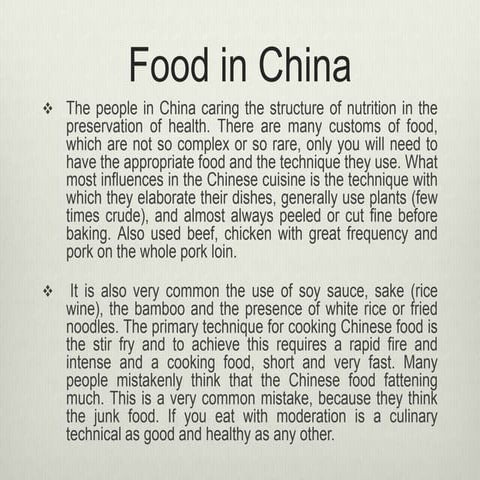 Food in china | PPT