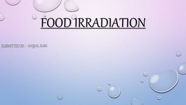 Food radiation | PPTX