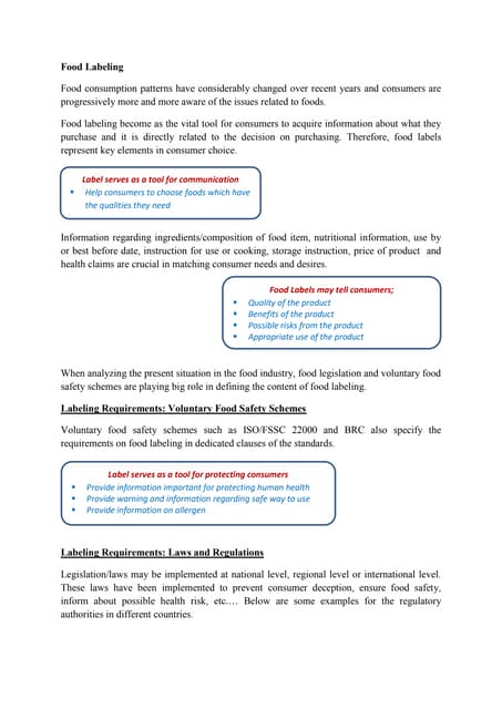 Food labelling and advertising regulations sri lanka | PDF