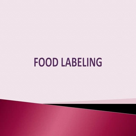 Food labelling | PPTX