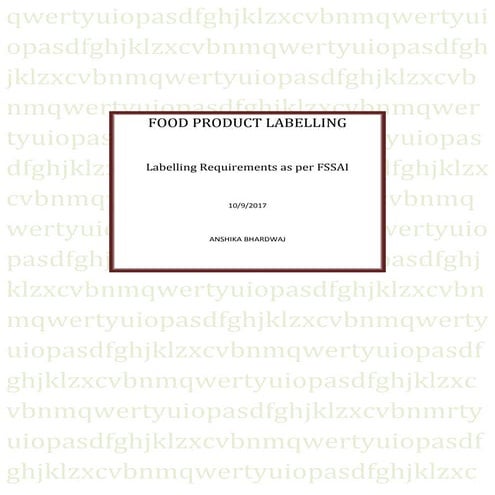 Food labelling | PDF