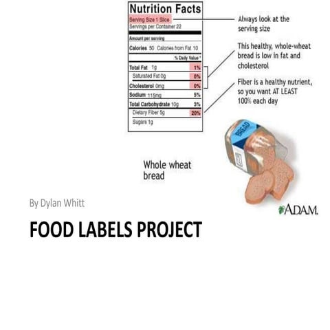 Food Labels Project By Dylan | PPTX | Nutrition | Healthy Living