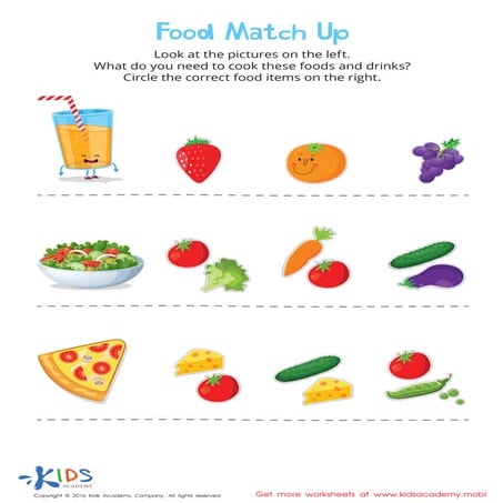 Food Match Up for Kids | PDF