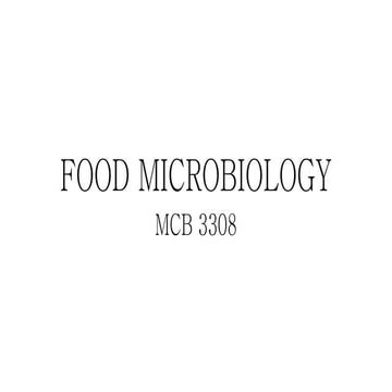 Food Microbiology | PPT