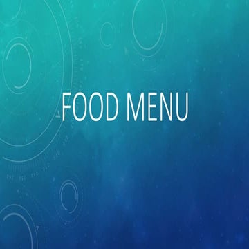 Food menu | PPT