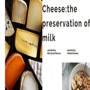 Cheese is a type of dairy product produced in a range of flavors ...