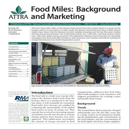 Food Miles: Background and Marketing | PDF