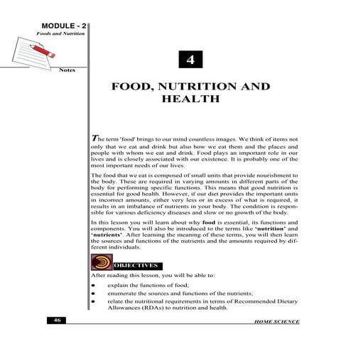 Food, nutrition and health | PDF