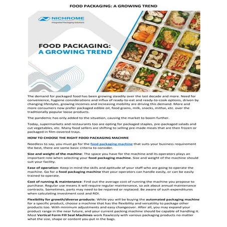 FOOD PACKAGING: A GROWING TREND | PDF
