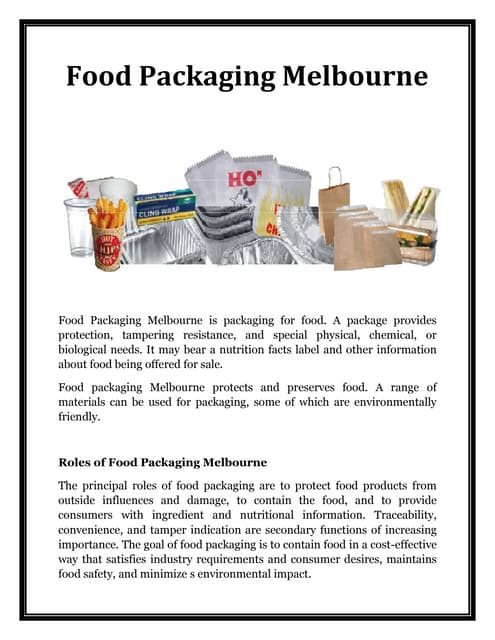 Food packaging | PPT