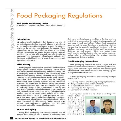 Food Packaging Regulation Nov 2018 | PDF