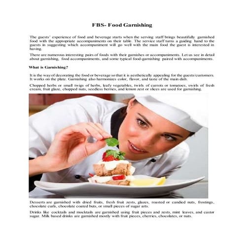 Accompaniments & Garnishes | PPTX