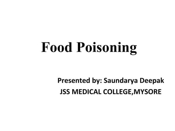 Food poisoning and salmonellosis | PPTX