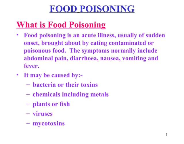 Food Poisoning (Community Medicine) | PPT | Digestive Disorders ...