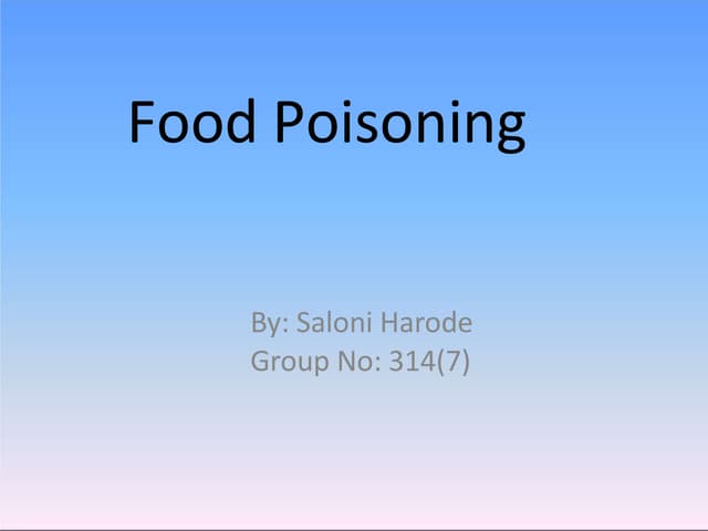 Food poisoning- Microbiology | PPTX
