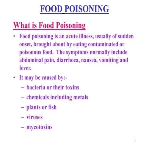 food poisoning, The Main Food Poisoning Bacteria | PPT