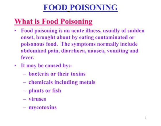 Food Poisoning (Community Medicine) | PPT | Digestive Disorders ...