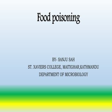 Food poisoning presentation | PPTX