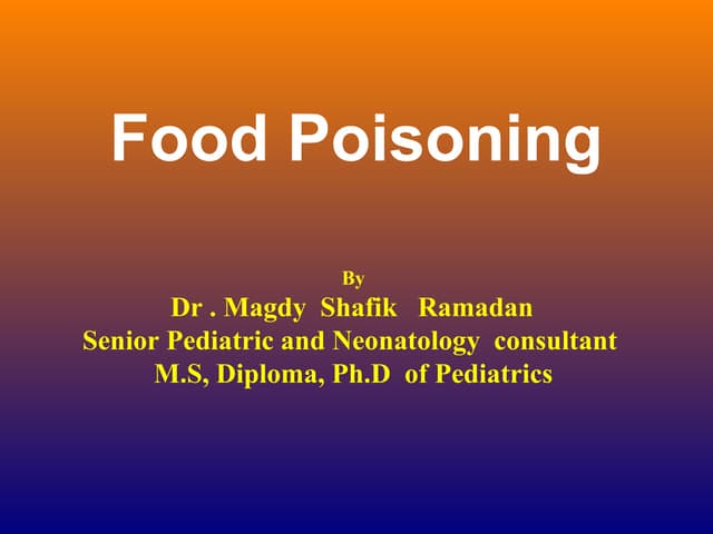 Food Poisoning (Community Medicine) | PPT | Digestive Disorders | Diseases and Conditions