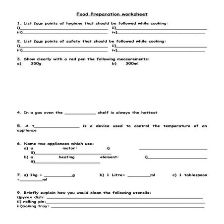 Food preparation | DOC