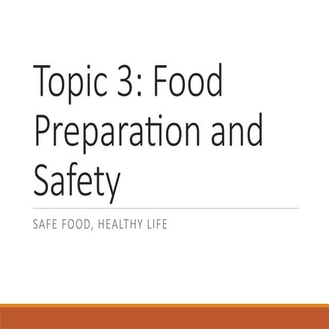 Food Preparatio and Safety for Elementary Students | PPTX