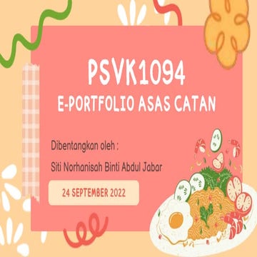 E-Portfolio Asas Seni Catan (Kuih Tradisional Negeri Pahang) | PPTX