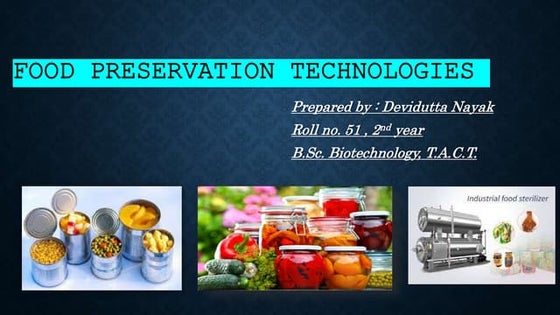 Food preservation and storage | PPT