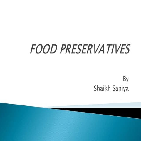 Lecture 5 chemical preservation of food | PDF
