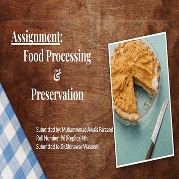 Food processing and preservation equipments | PDF