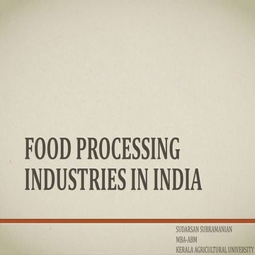 Food processing industries in inida | PPT
