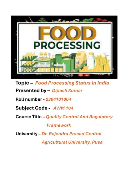 Food processing | PPTX