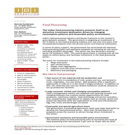 Food processing report | PDF