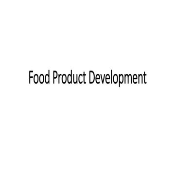 Food product development | PPTX
