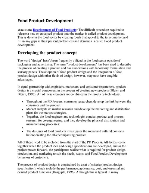 New Product Development Food Industry | PPTX