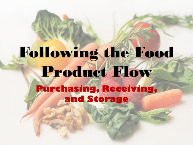 Purchasing, Receiving, and Storing Food | PPTX