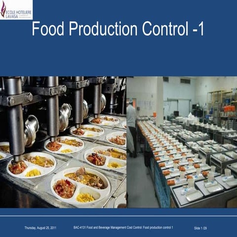 Food production control i | PPTX