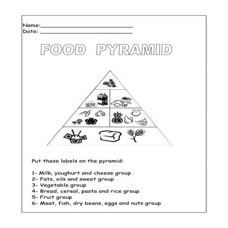 Food Pyramid Worksheet