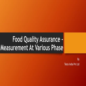 Food Quality Assurance – Measurement at Various Phase | PPTX | Cooking ...