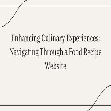 Food Recipes Project Presentation Report with multiple slides and easy ...