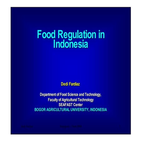 Food Regulations in Indonesia | PDF