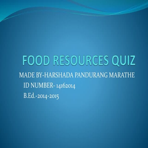 Food resources | PPTX