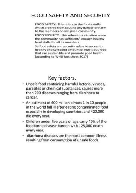 Providing Safe Food and the Philippine Food Safety Framework | PPTX