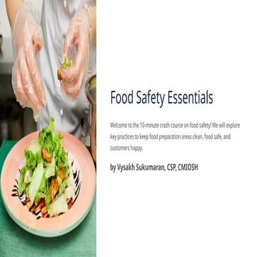 Food Safety Essentials - Micro Learning Presentation | PPT