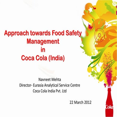 Food Safety Management in Coca Cola (India)_2012 | PDF