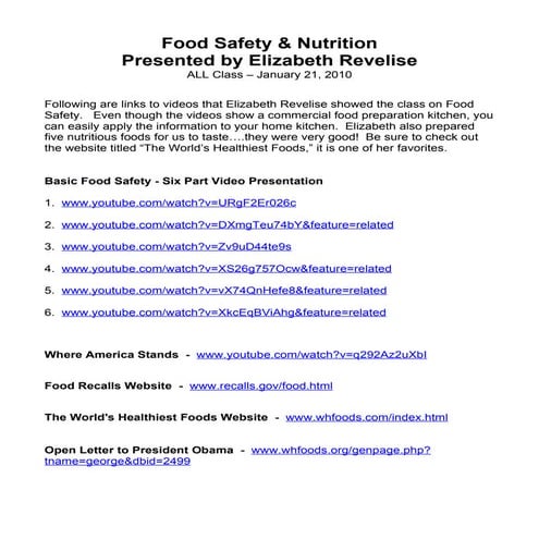 Food Safety & Nutrition | DOC