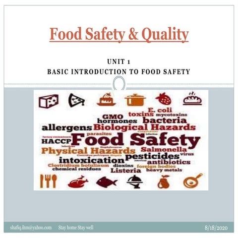Basic introduction to food safety | PPTX