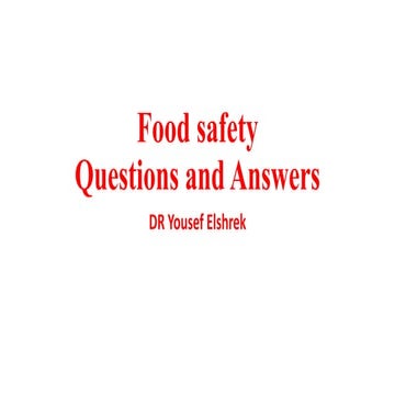 Food safety questions | PDF