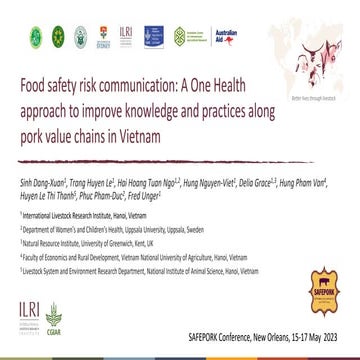 Food safety risk communication: A One Health approach to improve knowledge and practices along ...