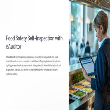 Food Safety Self-Inspection with eAuditor Audits & Inspections | PDF